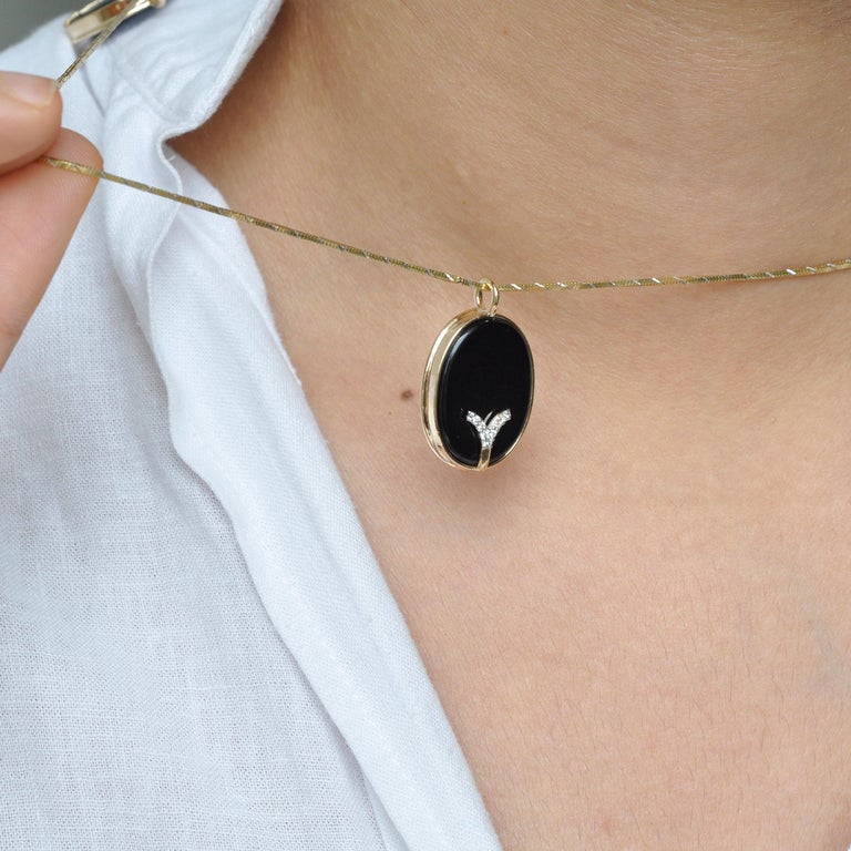 Reversible Aries Carving Cameo Zodiac Diamond 14 Karat Gold Pendant ...