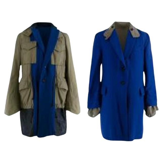 SACAI NIKE grey wool deconstructed oversized padded puffer jacket S For ...