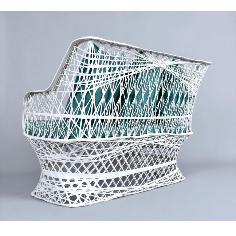 Reversible Cushion Russell Woodard Spun Fiberglass Outdoor Loveseat ...