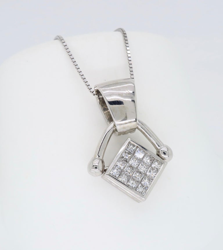 Reversible Diamond and Blue Sapphire Pendant Necklace For Sale (Free ...