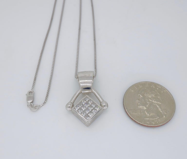 Reversible Diamond and Blue Sapphire Pendant Necklace For Sale (Free ...