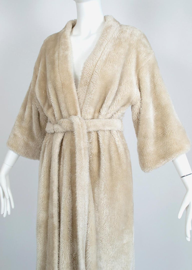 Reversible Ivory Faux Fur Robe w Leonard Paris-Inspired Jungle Lining ...