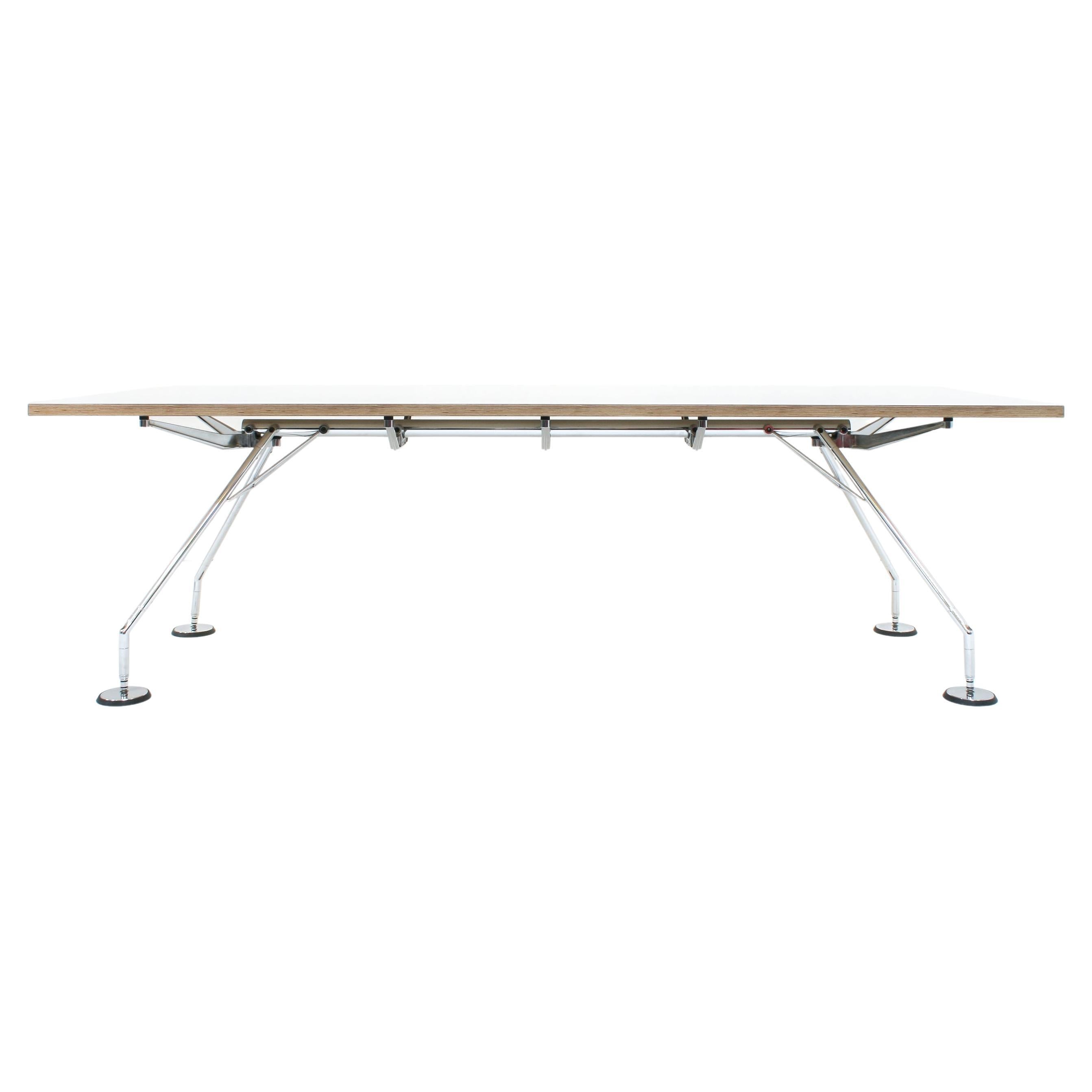 Norman Foster Chromed Metal and Glass Nomos Dining Table for Tecno ...