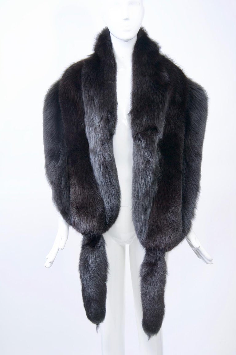 Revillon Black Fox Shawl For Sale at 1stDibs
