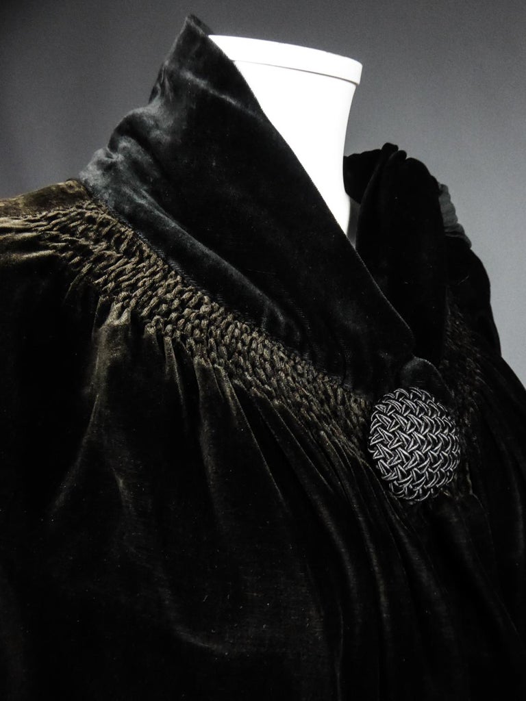 Revillon Frères Art Deco Couture Embroidered Velvet Evening Cape C ...