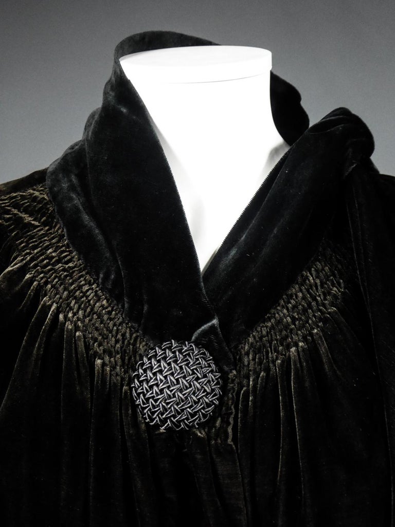 Revillon Frères Art Deco Couture Embroidered Velvet Evening Cape C ...