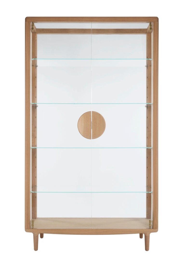 Revised Falmer Vitrine – solid oak vitrine with glass For Sale at 1stDibs