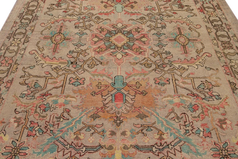 Revival Modern Handmade Colorful Wool Rug For Sale at 1stDibs