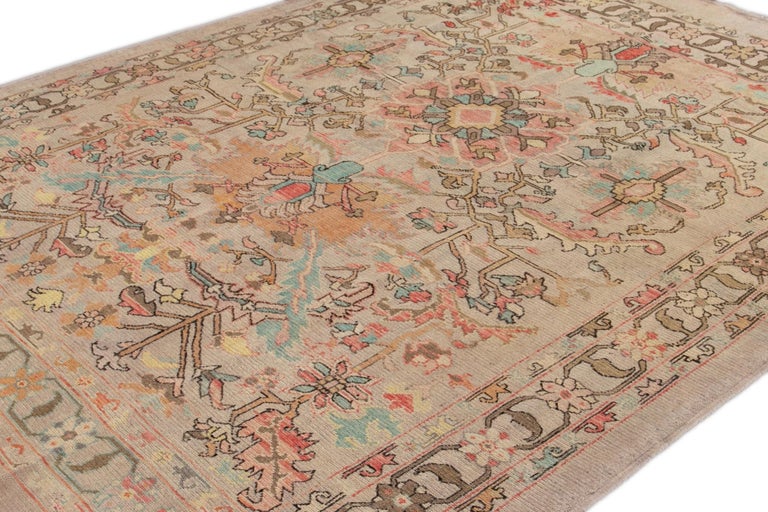 Revival Modern Handmade Colorful Wool Rug For Sale at 1stDibs