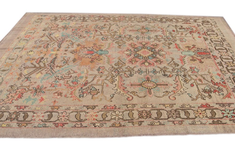 Revival Modern Handmade Colorful Wool Rug For Sale at 1stDibs