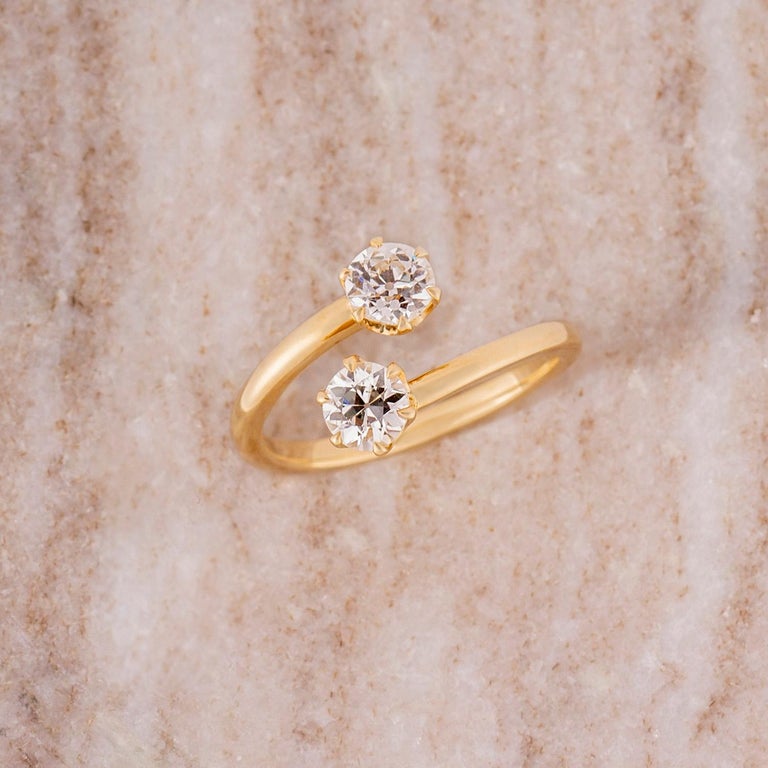 REVIVE GIA Certified 1.00 Ctw. Diamond Bypass Ring in 18k Yellow Gold ...