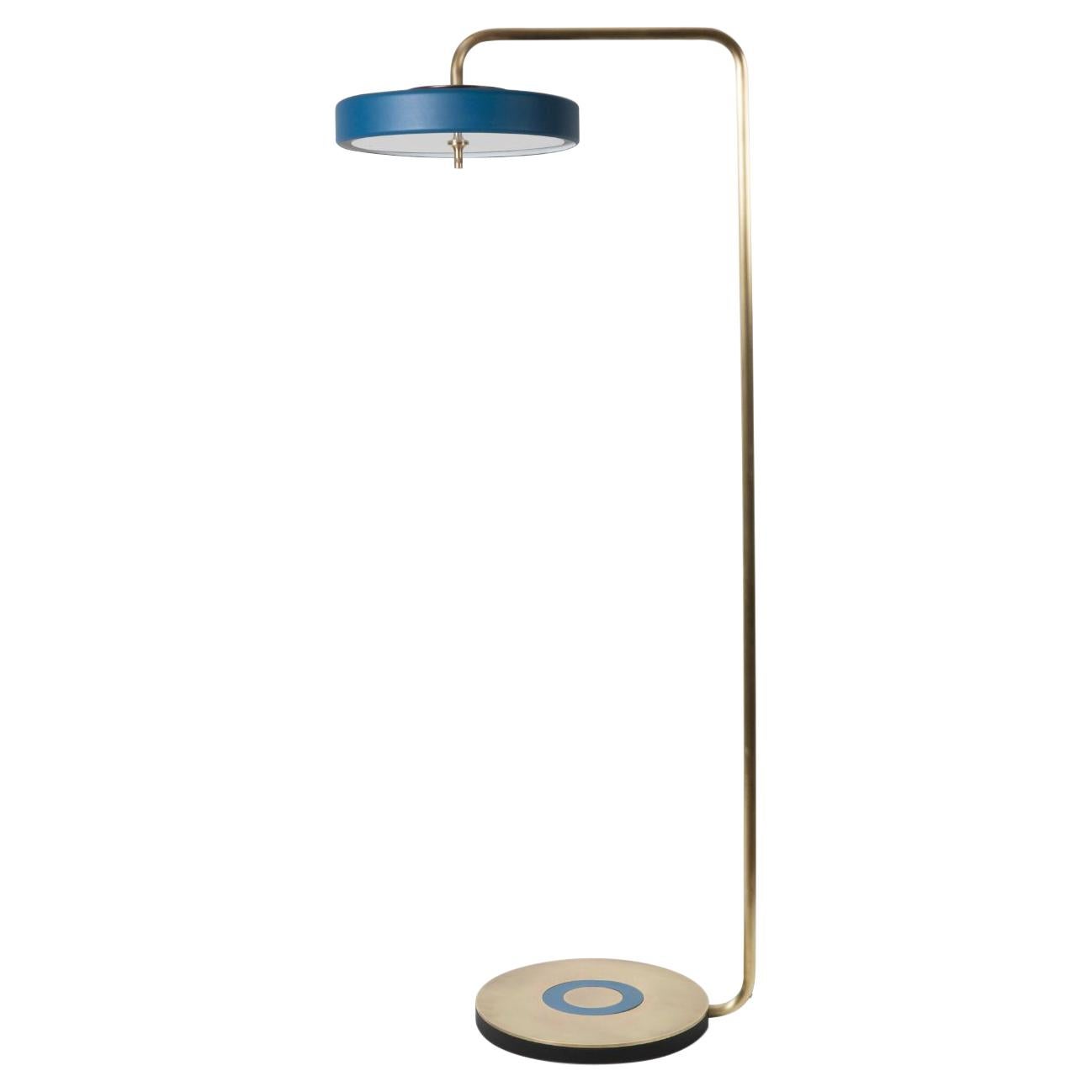 Revolve Floor Lamp, Brushed Brass, Green by Bert Frank For Sale at 1stDibs