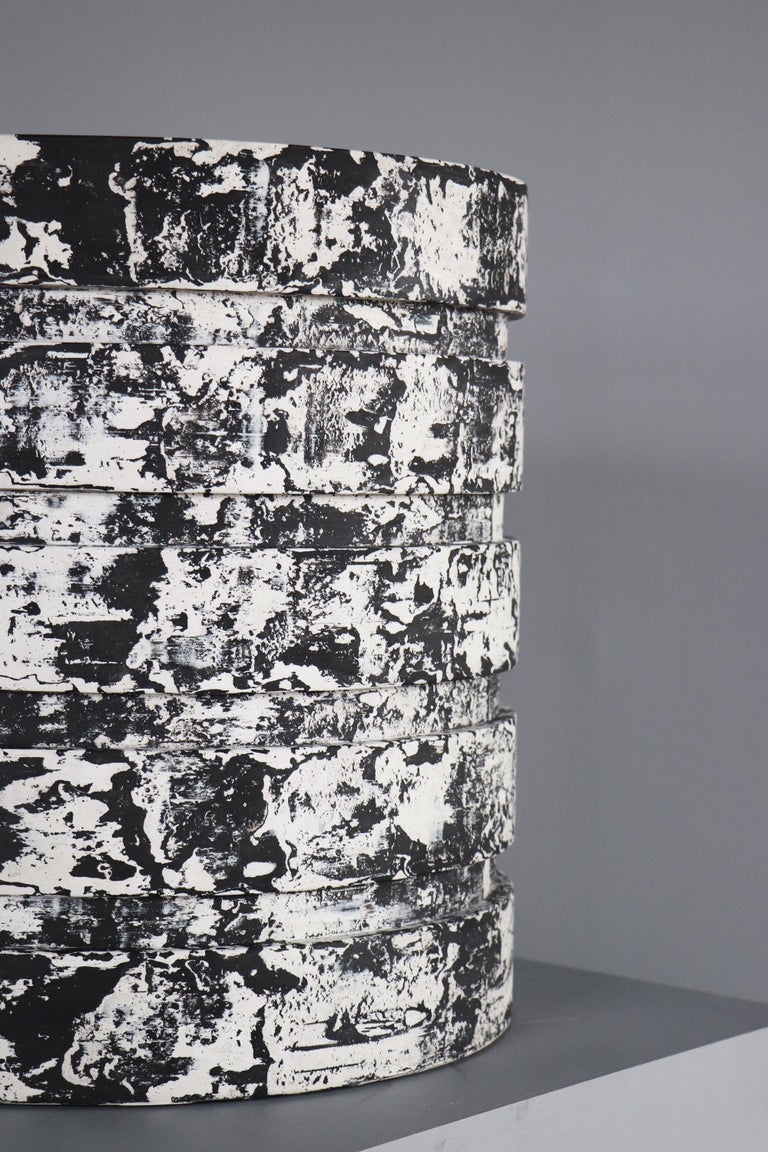 “Revolve” No.3 Black, Contemporary Handmade Sculptural Side Table 'no ...