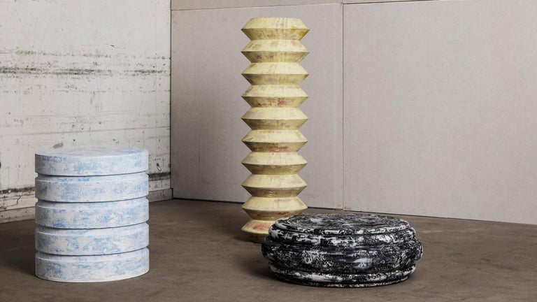 “Revolve” No.3 Blue, Contemporary Handmade Sculptural Side Table 'no.01 ...