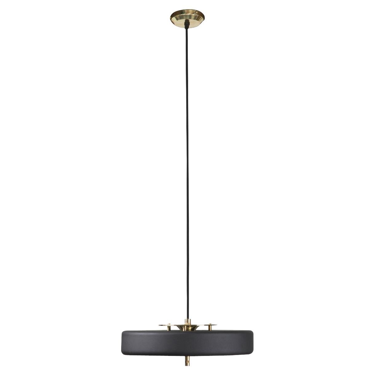 Revolve Pendant Light, Brushed Brass, Black by Bert Frank For Sale at ...