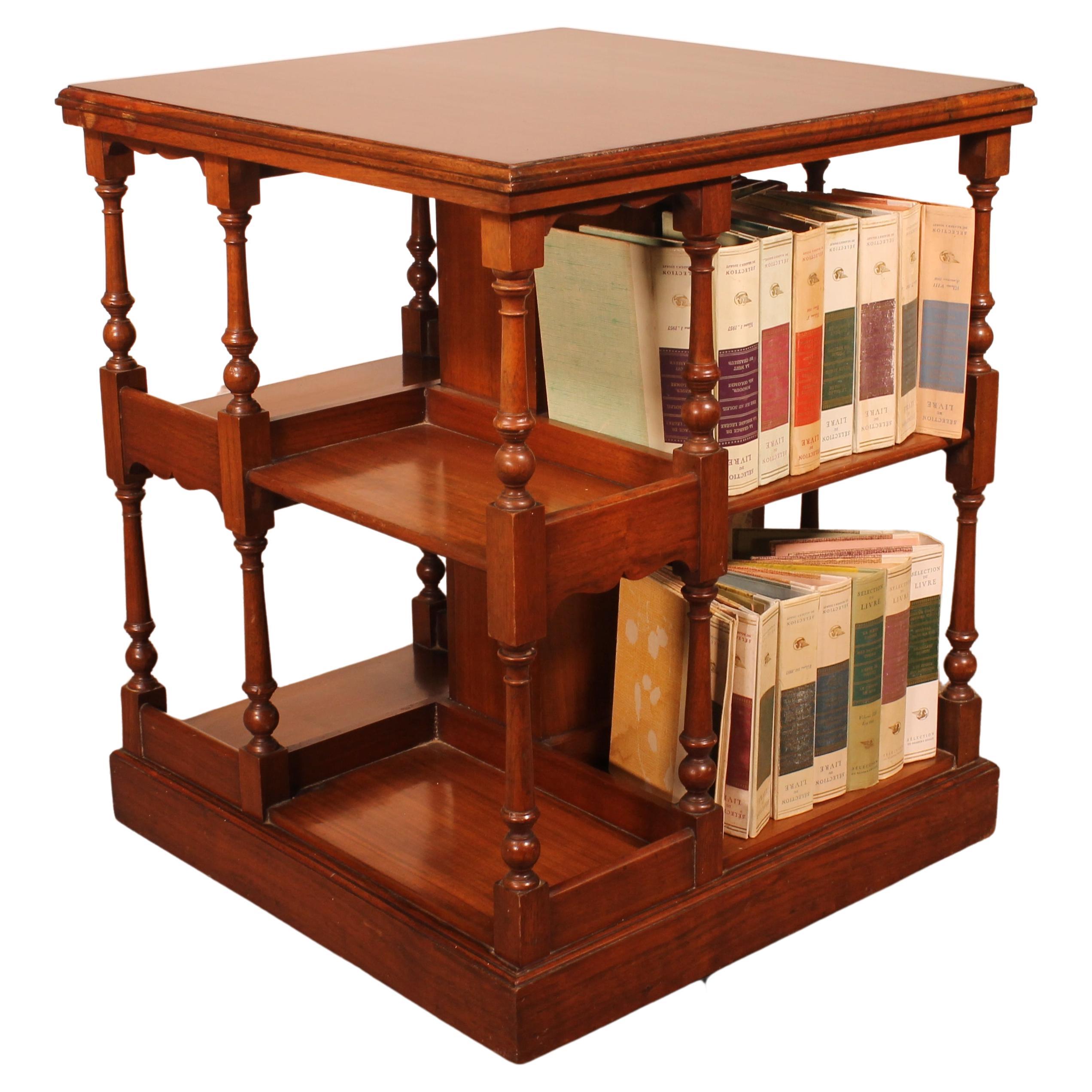 Early 20th Century Mahogany Revolving Bookcase Book Stand with Pedestal ...