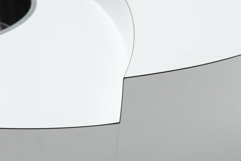 Revolving Cassini coffee table with bar in pure white by Willy Rizzo ...