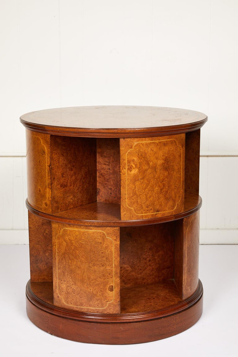 Revolving Circular Library Bookcase of Bird's-Eye Maple at 1stDibs