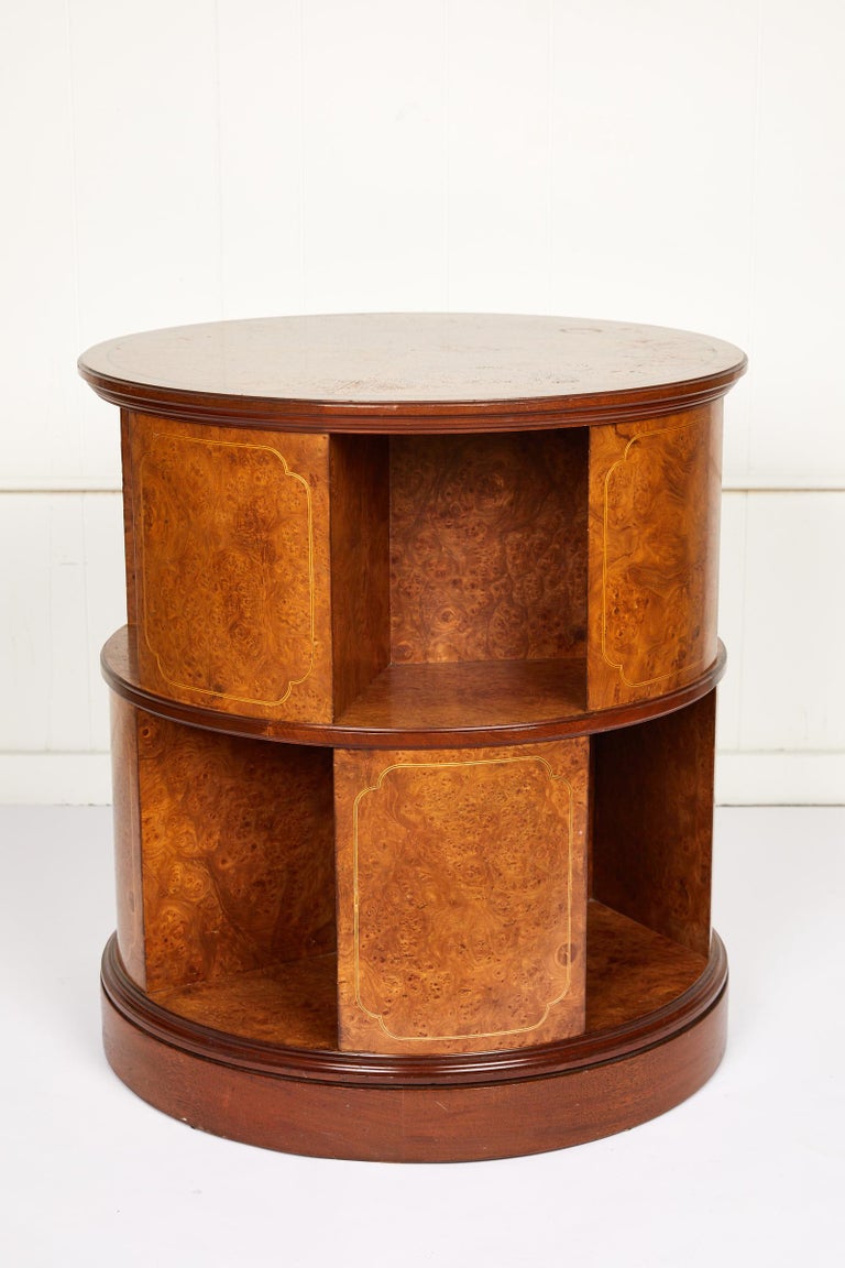 Revolving Circular Library Bookcase of Bird's-Eye Maple at 1stDibs