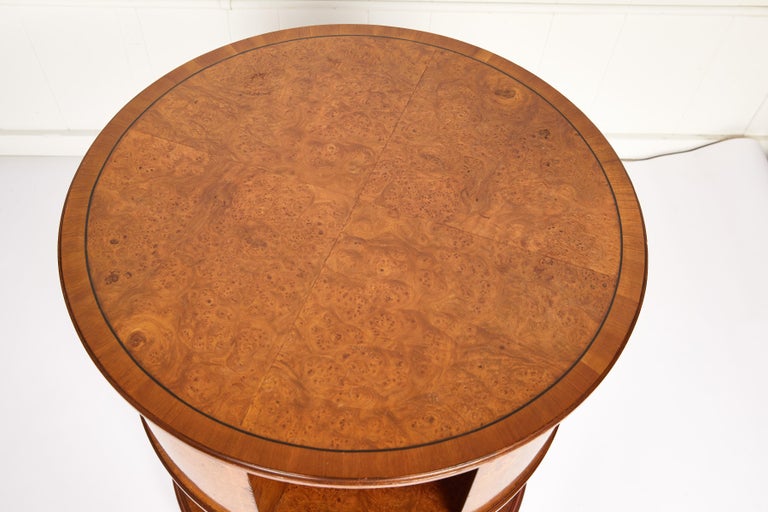 Revolving Circular Library Bookcase of Bird's-Eye Maple at 1stDibs
