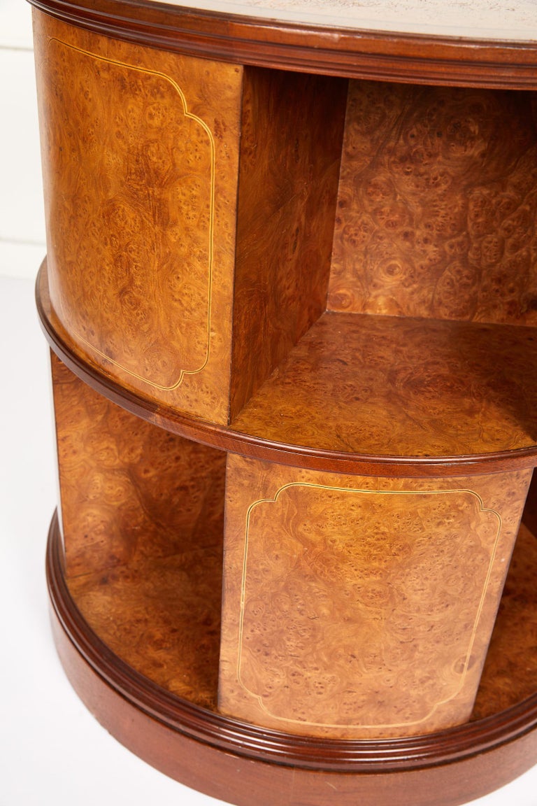 Revolving Circular Library Bookcase of Bird's-Eye Maple at 1stDibs
