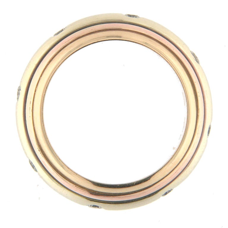 Revolving Ring in Three Colors Gold 18 Karat with White Diamonds For ...