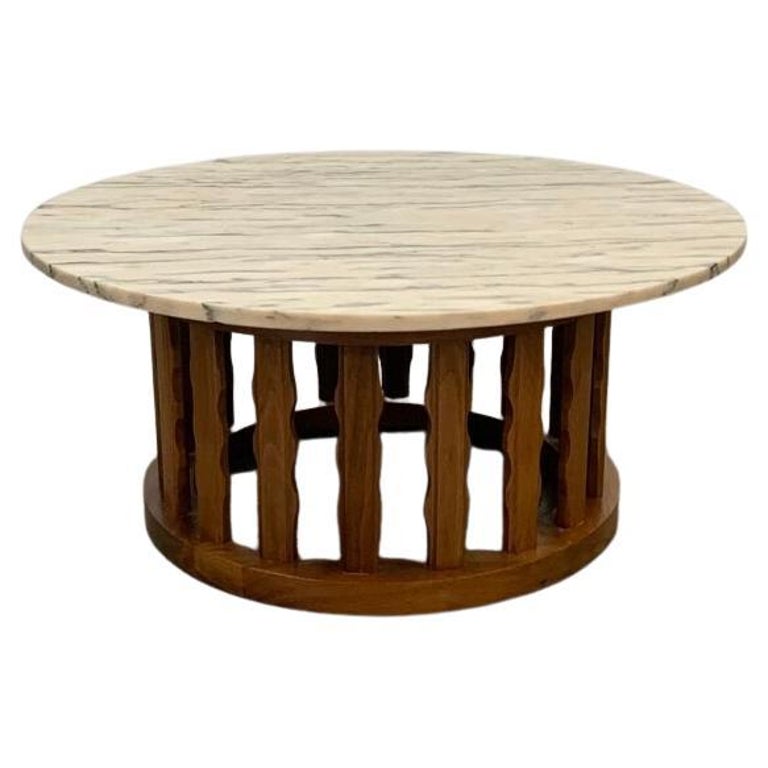 Reworked Marble and Walnut Coffee Table by Cal Mode at 1stDibs