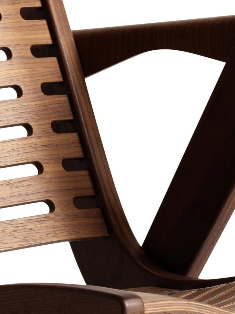 Rex 120 Lounge Chair Natural Walnut, Solid Frame + Plywood, Mid-Century ...