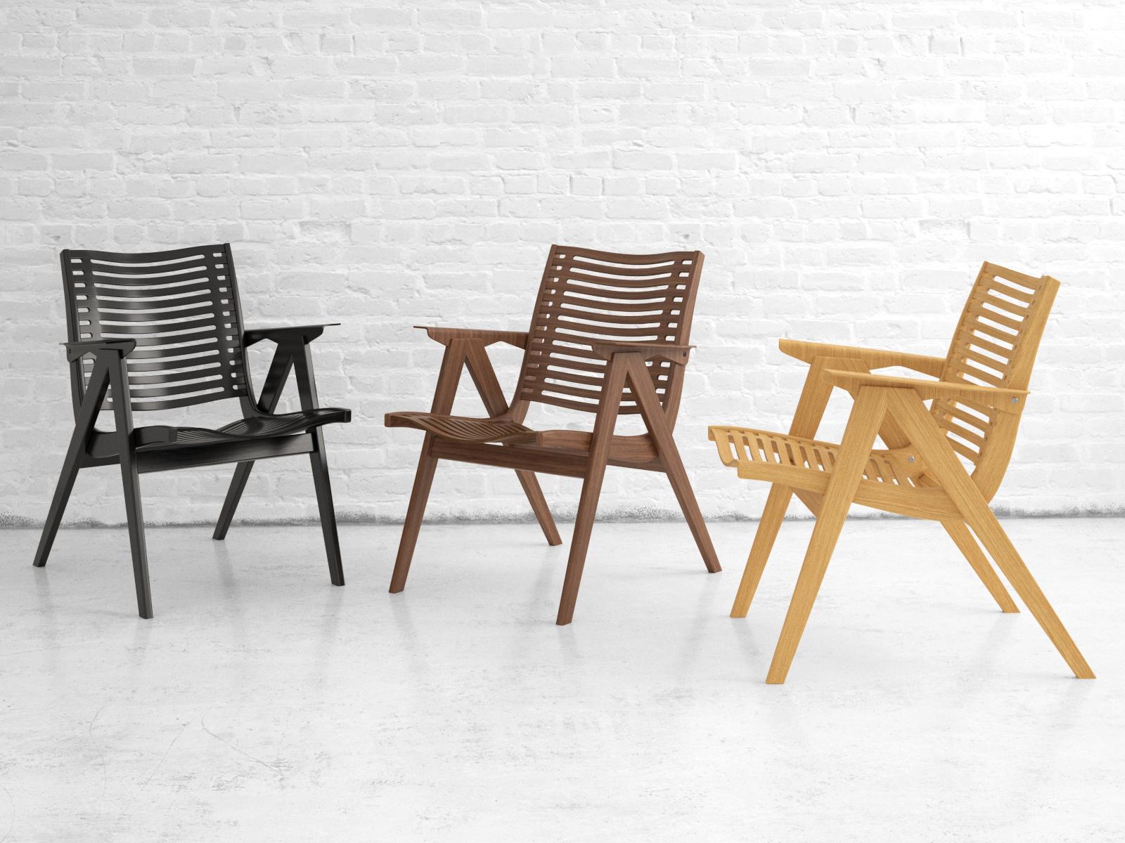 Rex 120 Lounge Chair Natural Walnut, Solid Frame + Plywood, Mid-Century ...