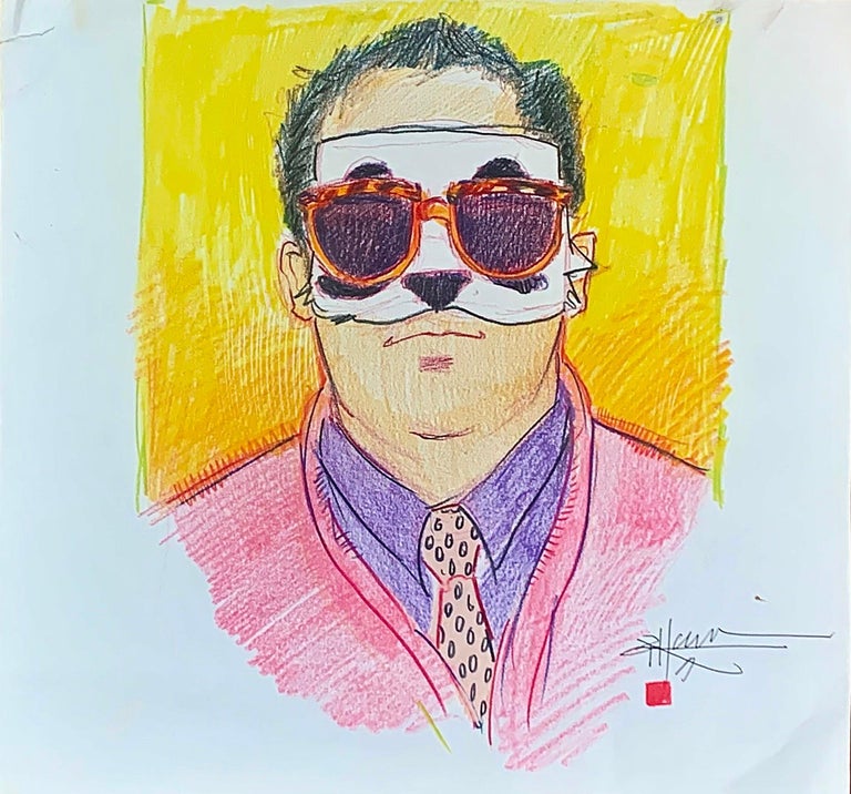 Rex Hausmann - Self Portrait with Panda Mask For Sale at 1stDibs