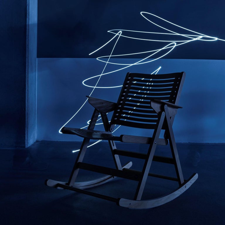 Rex Rocking Chair Black Oak, Solid frame + Plywood, Mid-Century Modern ...