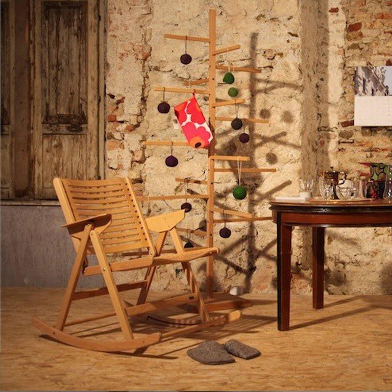 Rex Rocking Chair Natural Oak, Solid Frame + Plywood, Mid-Century ...