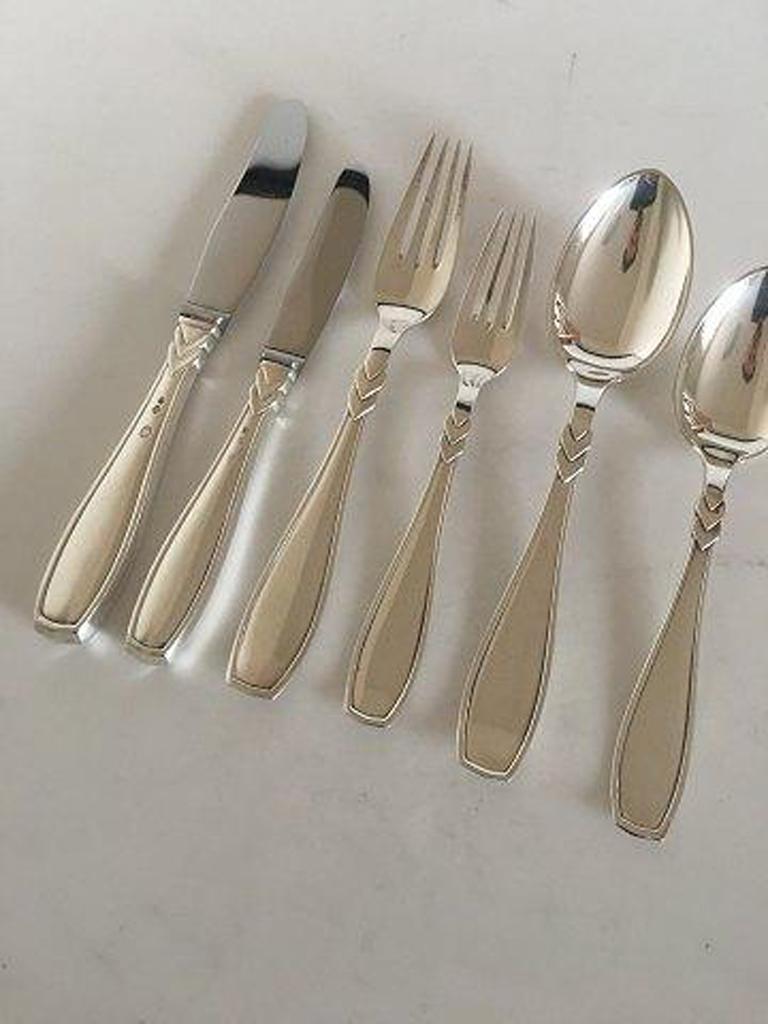 "Rex" W and S Sorensen Silver Flatware Set for 12 People, 72 Pieces For ...