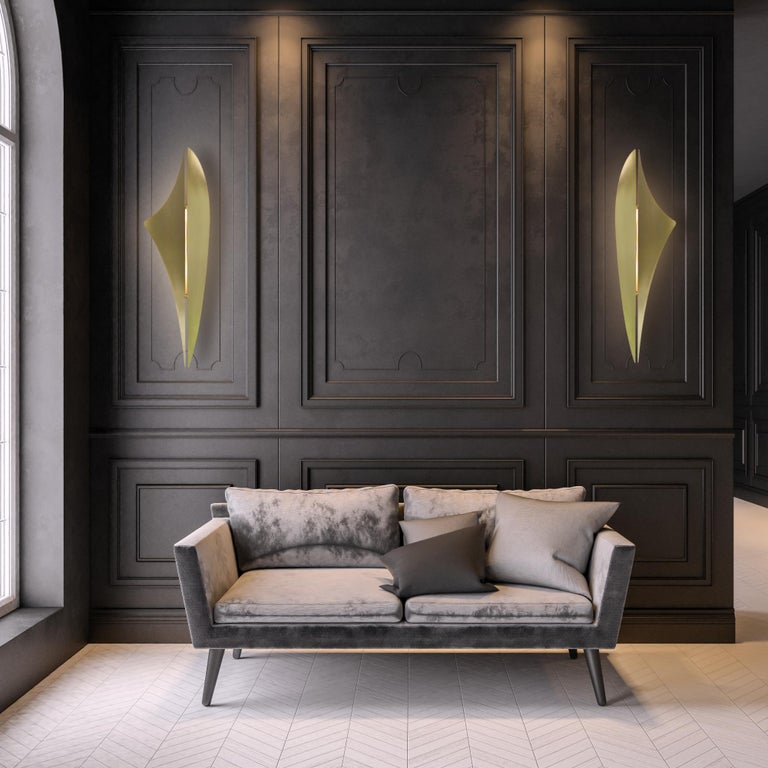 REY Sculptural Wall Light in Brushed Brass Made in the UK For Sale at ...