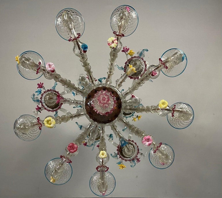 Rezzonico Chandelier in Murano Glass 9 Arms of Light For Sale at 1stDibs