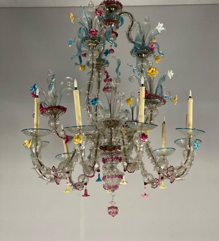 Rezzonico Chandelier in Murano Glass 9 Arms of Light For Sale at 1stDibs
