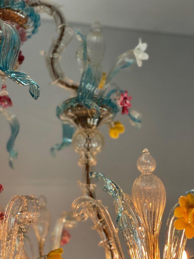 Rezzonico Chandelier in Murano Glass 9 Arms of Light For Sale at 1stDibs