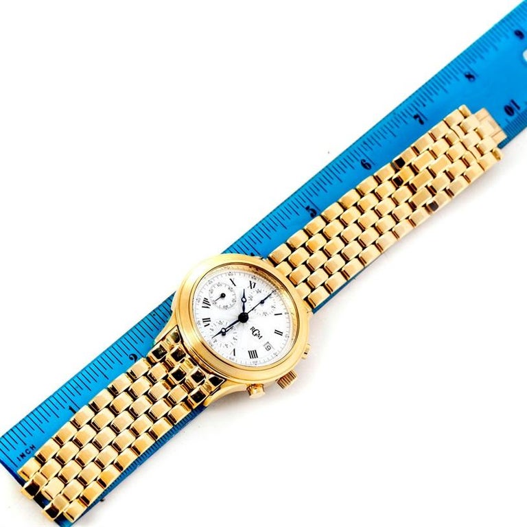 RGM 18 Karat Yellow Gold Chronograph Men’s Watch 101 For Sale at 1stDibs
