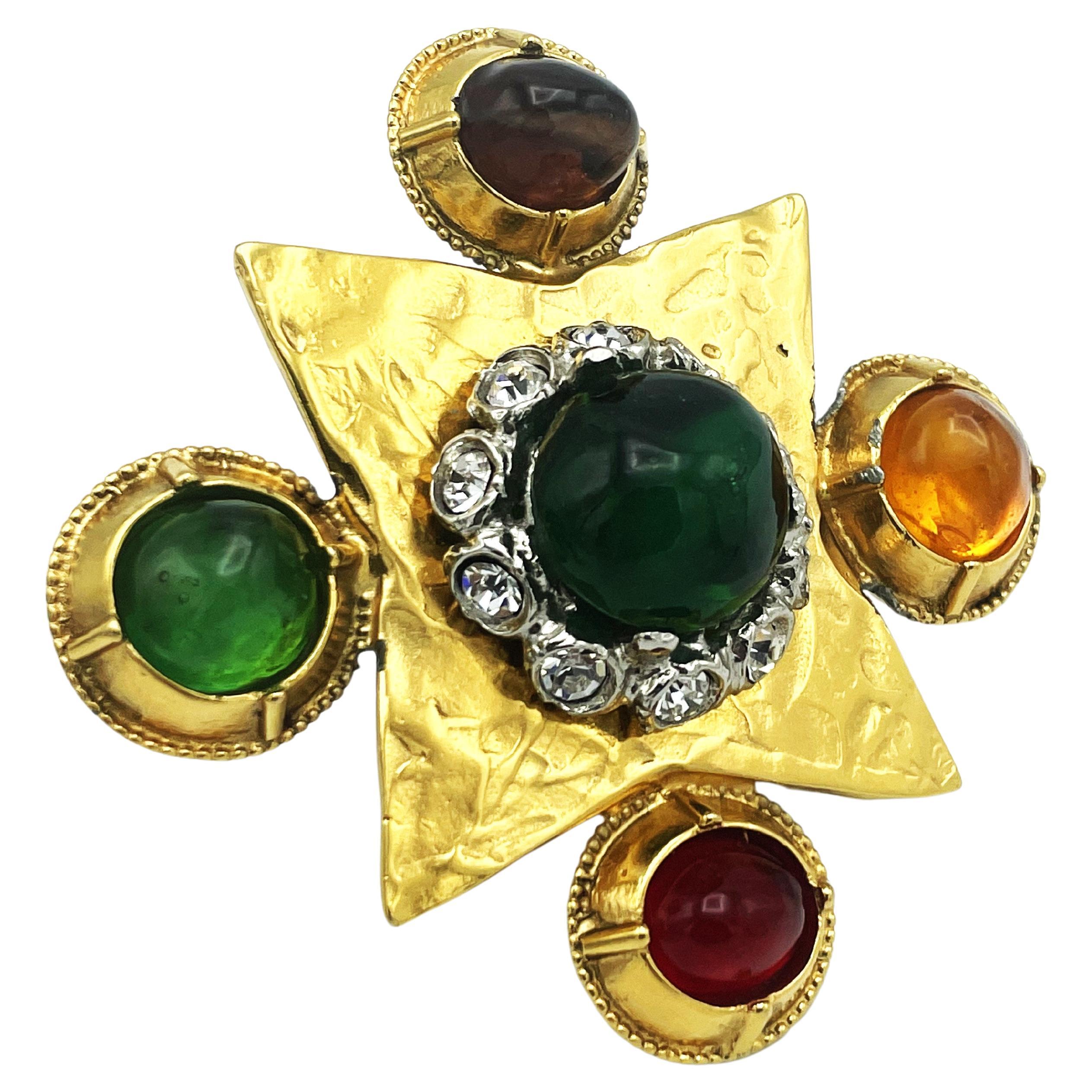 YVES SAINT LAURENT Ysl by Robert Goossens Openwork Heart Amber Resin ...