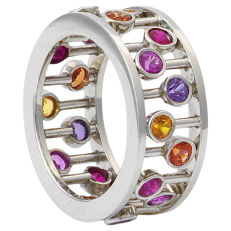 Rhapsody in Color Ring with Multicolored Sapphires and Rubies, 14k ...