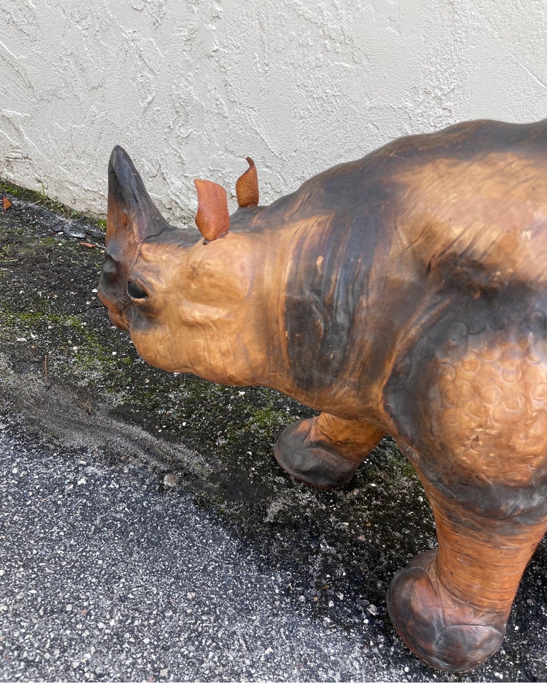 Rhinoceros Leather Footstool For Sale at 1stDibs