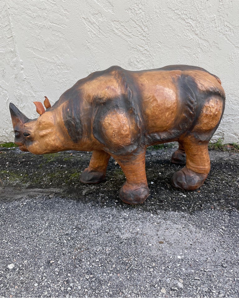 Rhinoceros Leather Footstool For Sale at 1stDibs