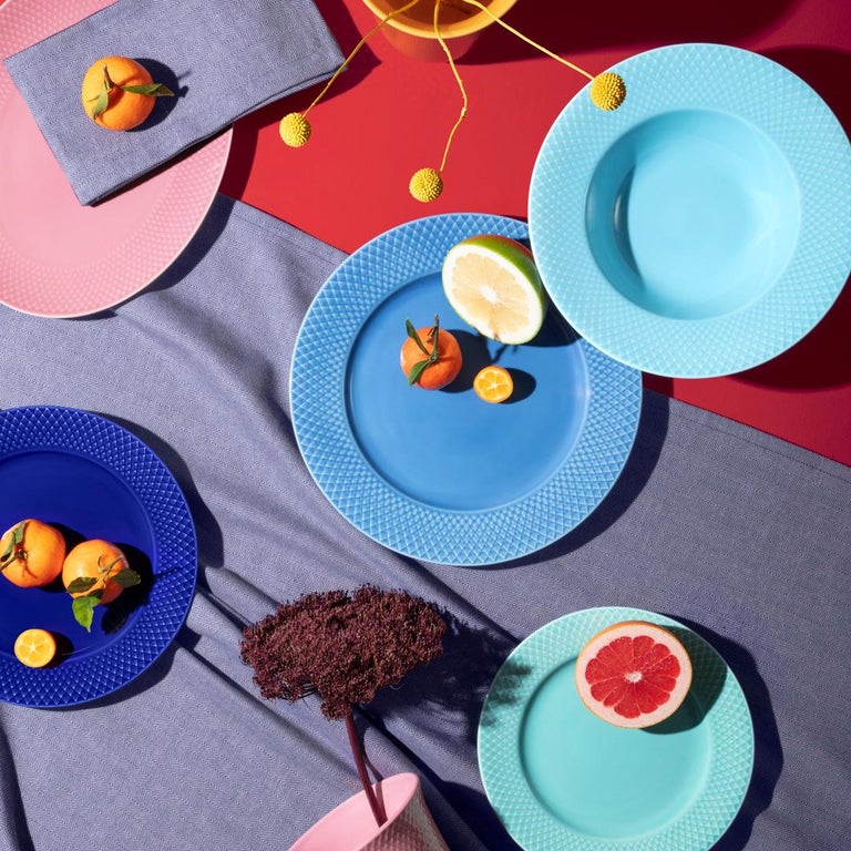 Rhombe Color Dinner Plate, Blue For Sale at 1stDibs