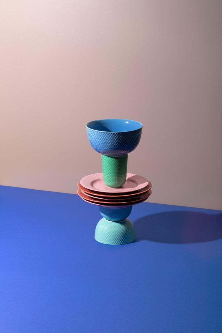 Rhombe Color Lunch Plate, Rose For Sale at 1stDibs