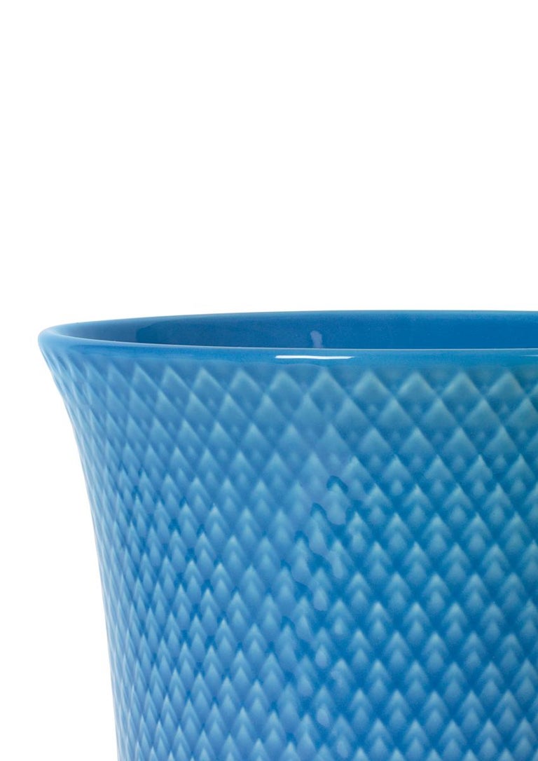 Rhombe Color Vase Blue Porcelain For Sale at 1stDibs