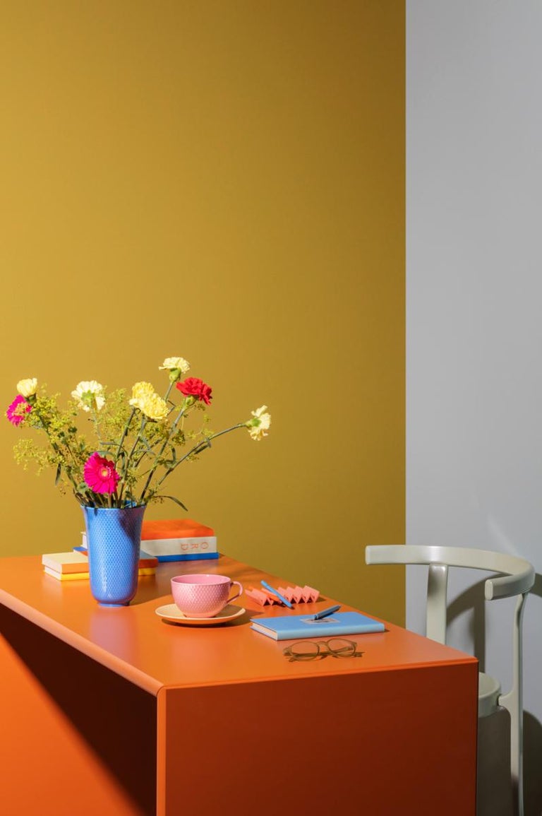 Rhombe Color Vase Blue Porcelain For Sale at 1stDibs