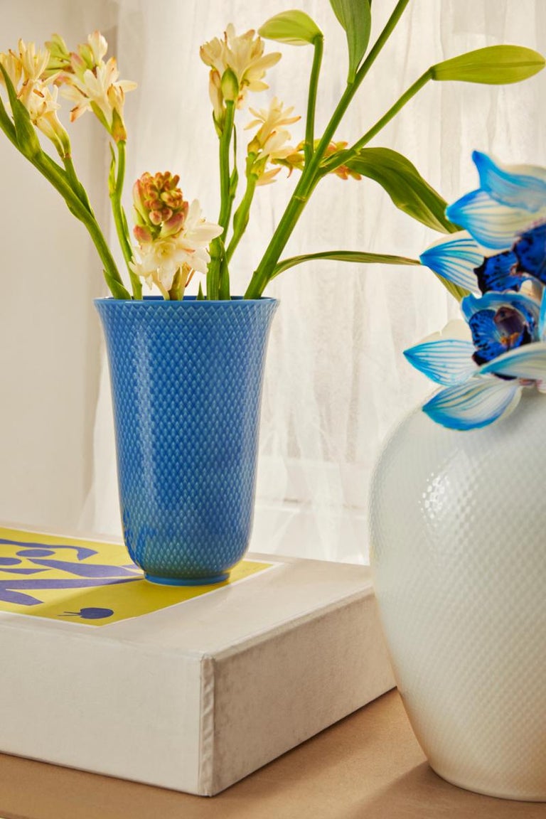 Rhombe Color Vase Blue Porcelain For Sale at 1stDibs