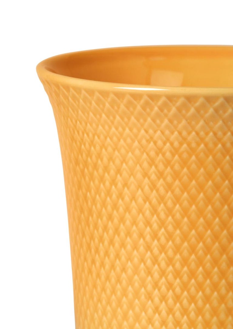 Rhombe Color Vase Yellow Porcelain For Sale at 1stDibs