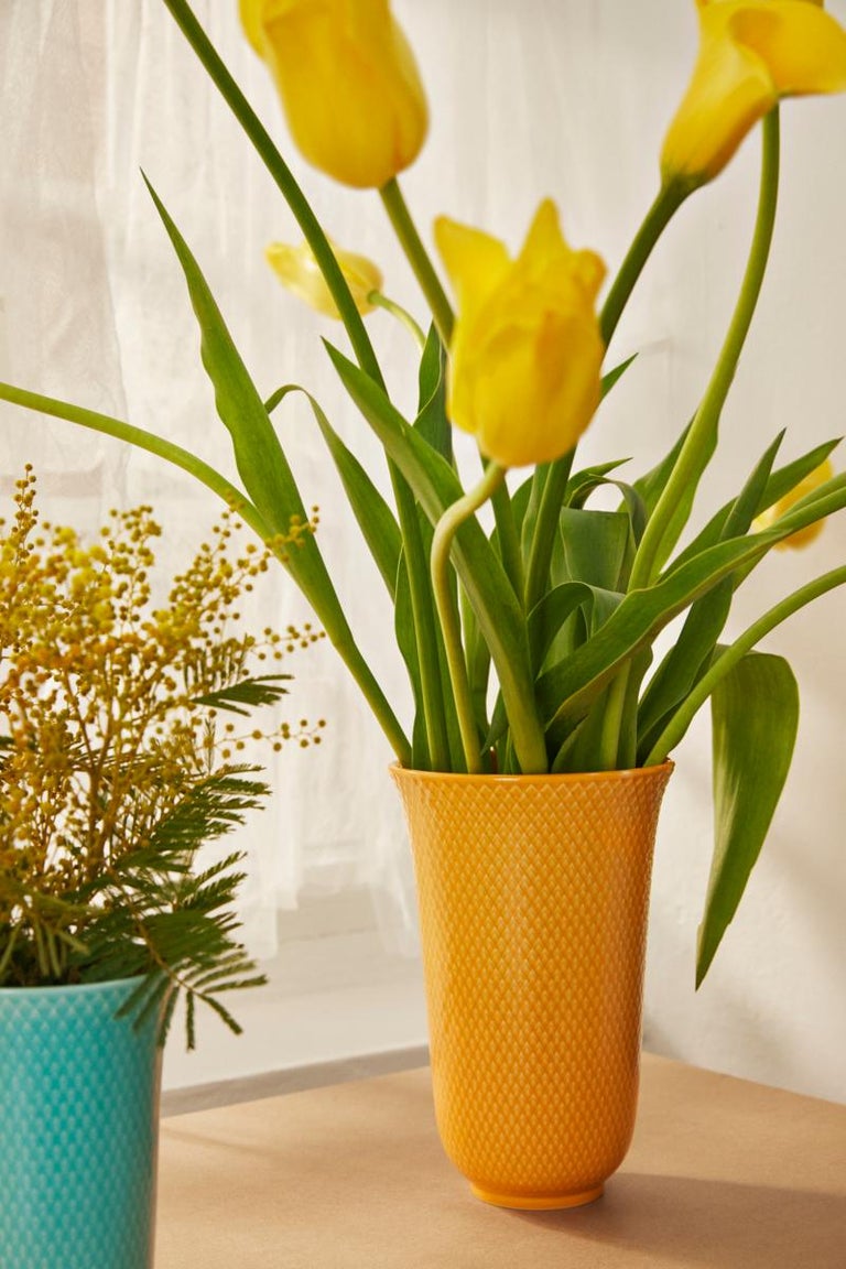 Rhombe Color Vase Yellow Porcelain For Sale at 1stDibs