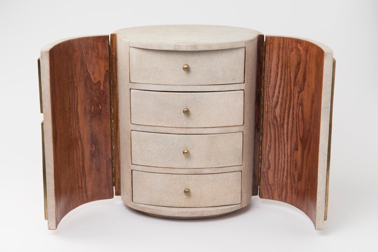 Rhomboid Jewelry Chest in Cream Shagreen by R&Y Augousti For Sale at ...
